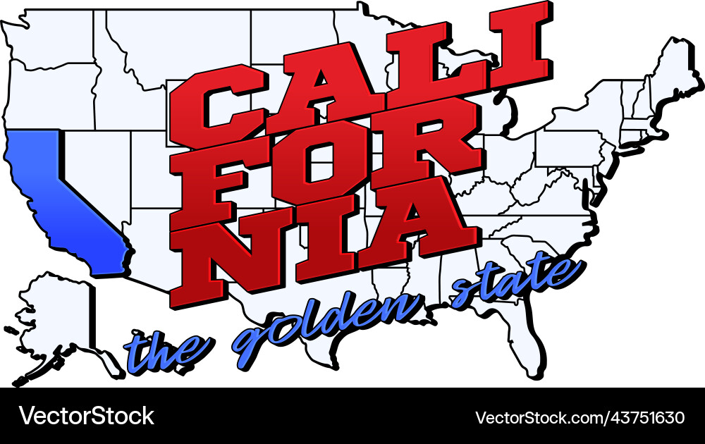 California state with us Royalty Free Vector Image