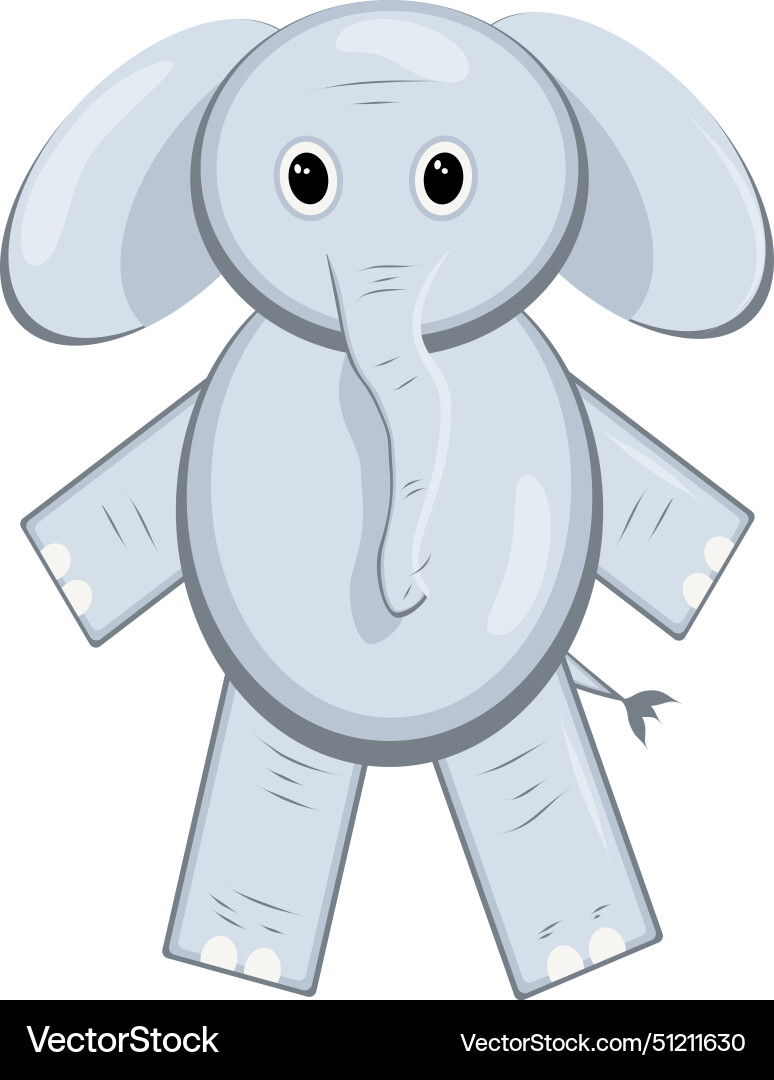 Cartoon Cute Baby Elephant Sitting Royalty Free Vector Image