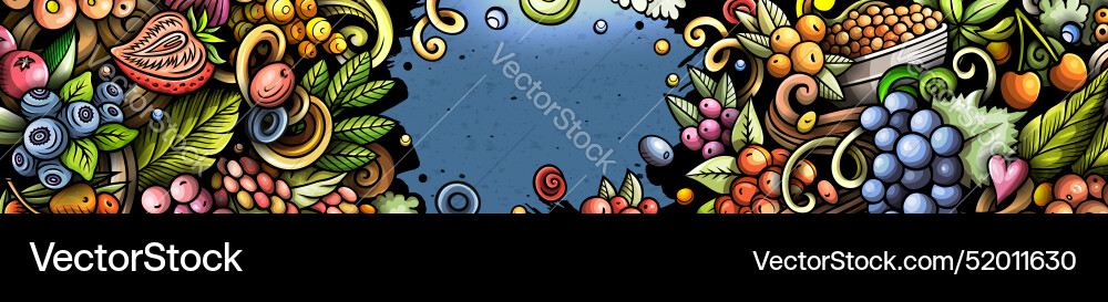 Cartoon doodle berries background Royalty Free Vector Image