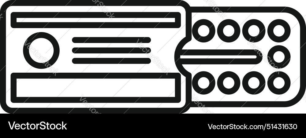 Graphic icon of a ticket with perforation Vector Image