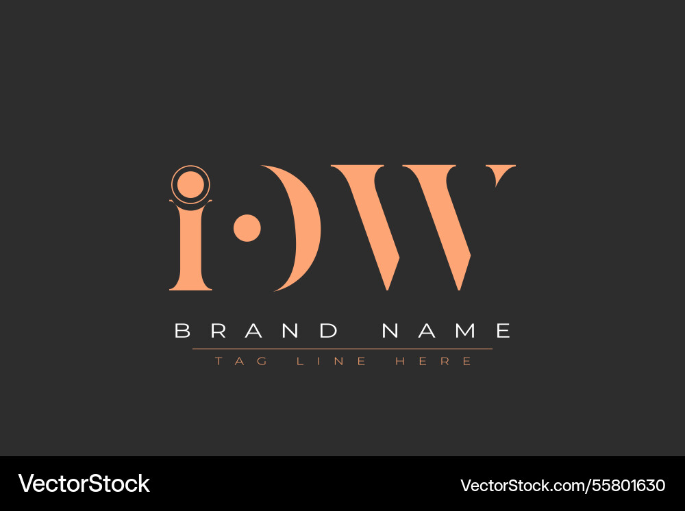 Iow abstract letter logo design Royalty Free Vector Image