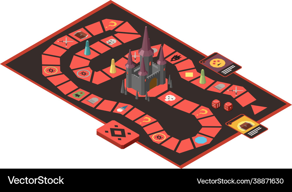 Isometric board game Royalty Free Vector Image