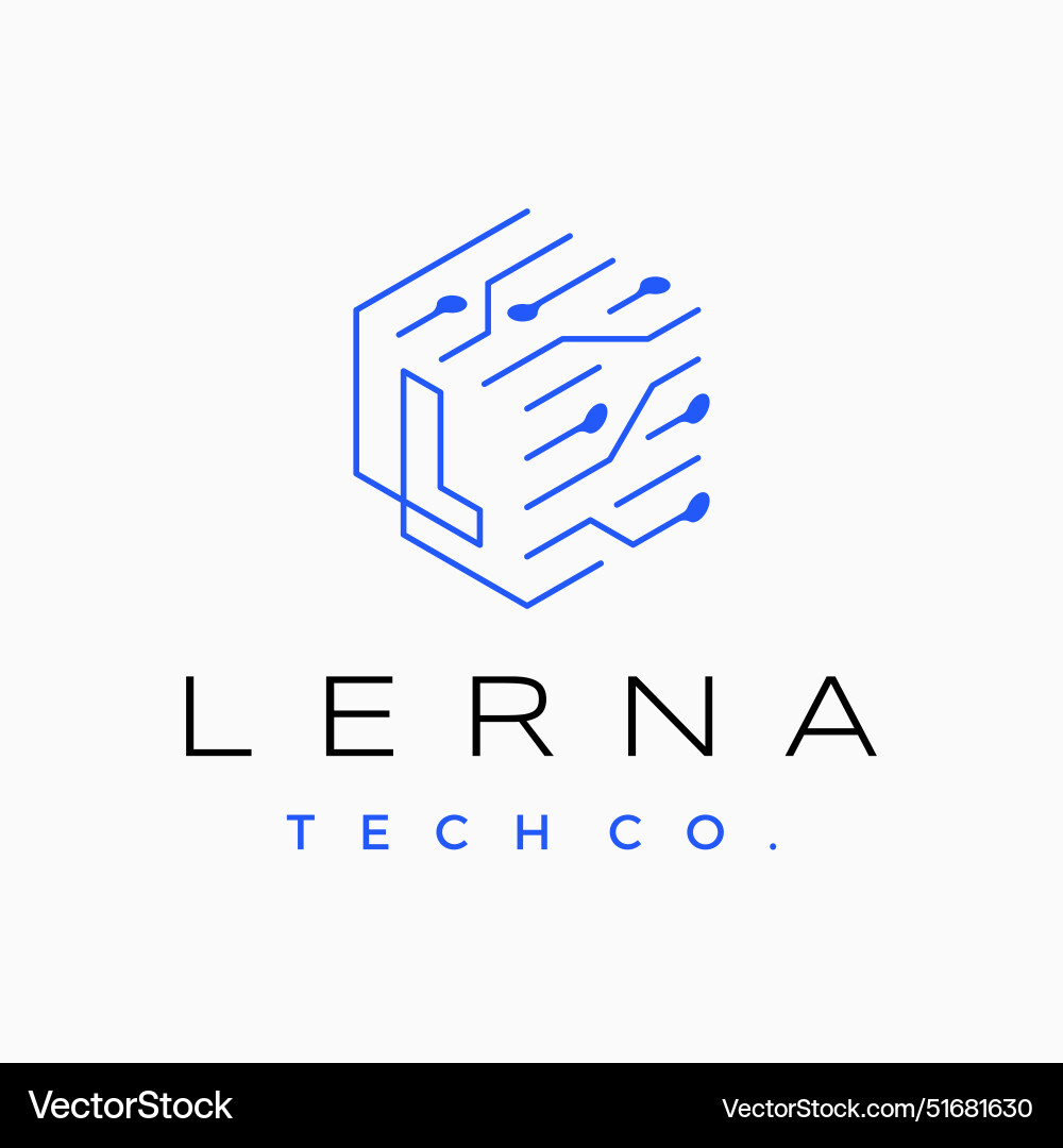 L letter cube tech logo icon Royalty Free Vector Image