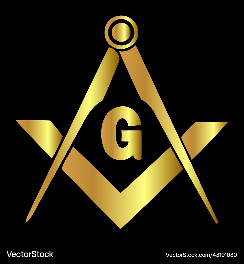 Masonic freemasonry emblem icon logo Royalty Free Vector