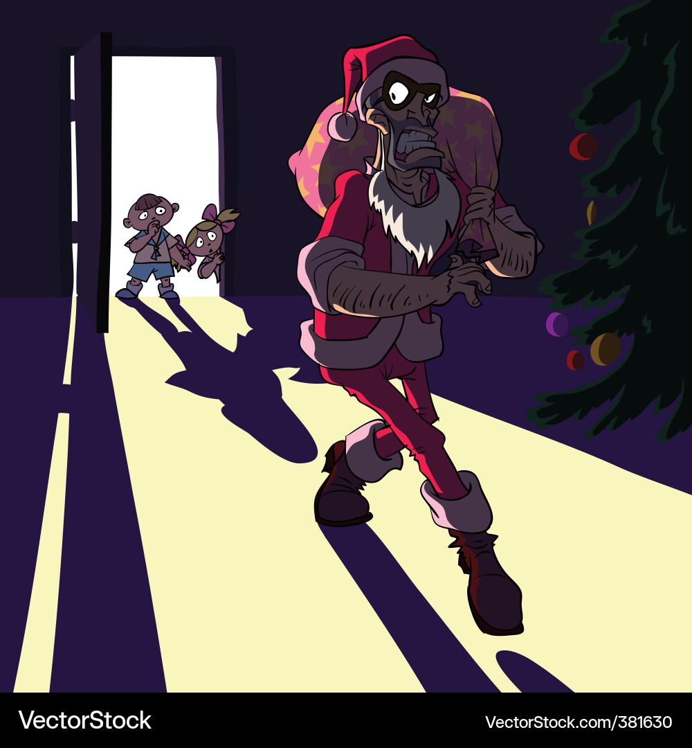 Zany Santa Thief Royalty Free Vector Image - VectorStock