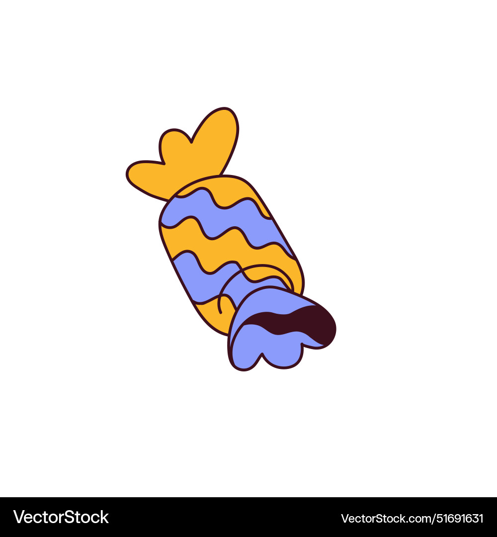 Chocolate or caramel candy in patterned wrapping Vector Image