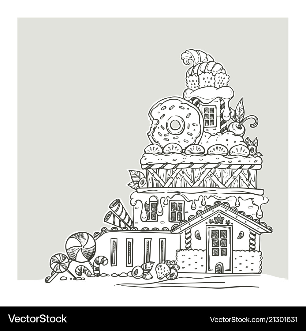 Cute Gingerbread Castle Royalty Free Vector Image