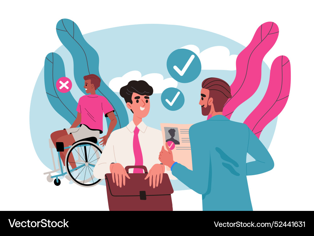 Discrimination against people with disabilities Vector Image