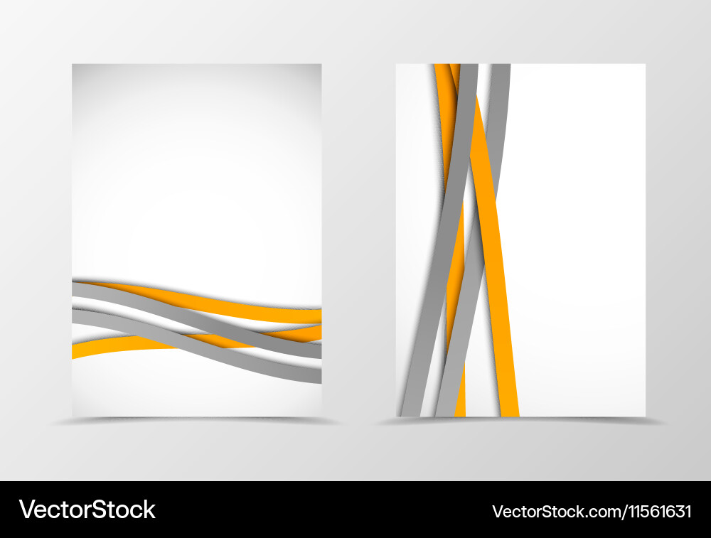 Front and back wave flyer template design Vector Image
