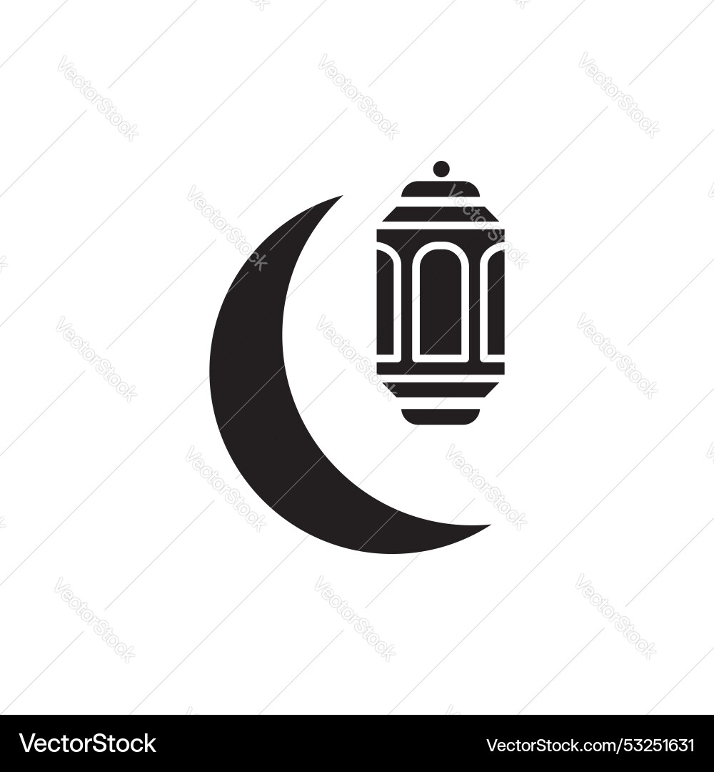 Islamic lantern icon set arabic lamp symbol Vector Image