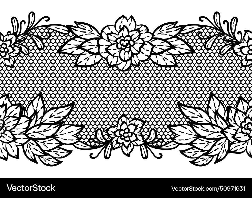Lace pattern with flowers embroidery handmade Vector Image