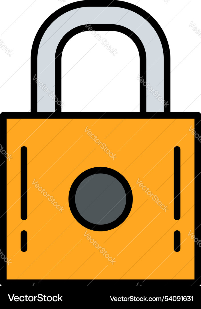 Padlock line filled icon design Royalty Free Vector Image
