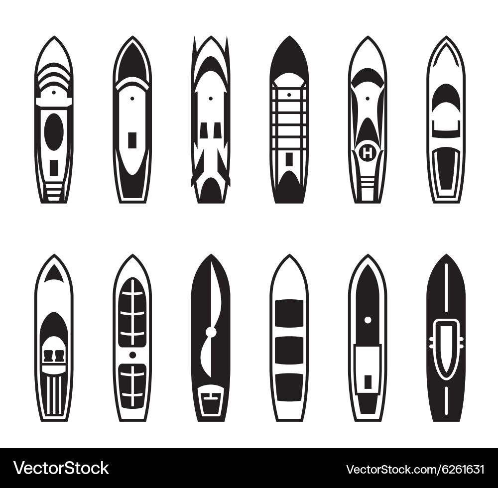 Passenger ships and boats from above Royalty Free Vector