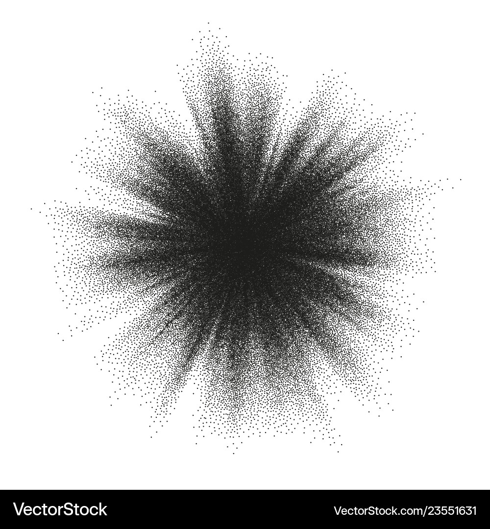 Pointillism burst dots pattern sunburst abstract Vector Image