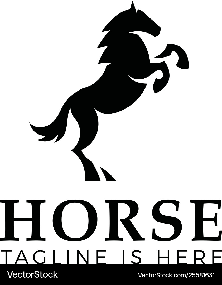 Prancing horse logo template isolated on white Vector Image