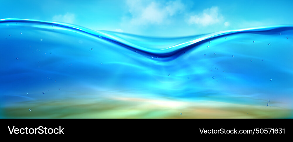 Sea or ocean water level with blue aqua surface Vector Image