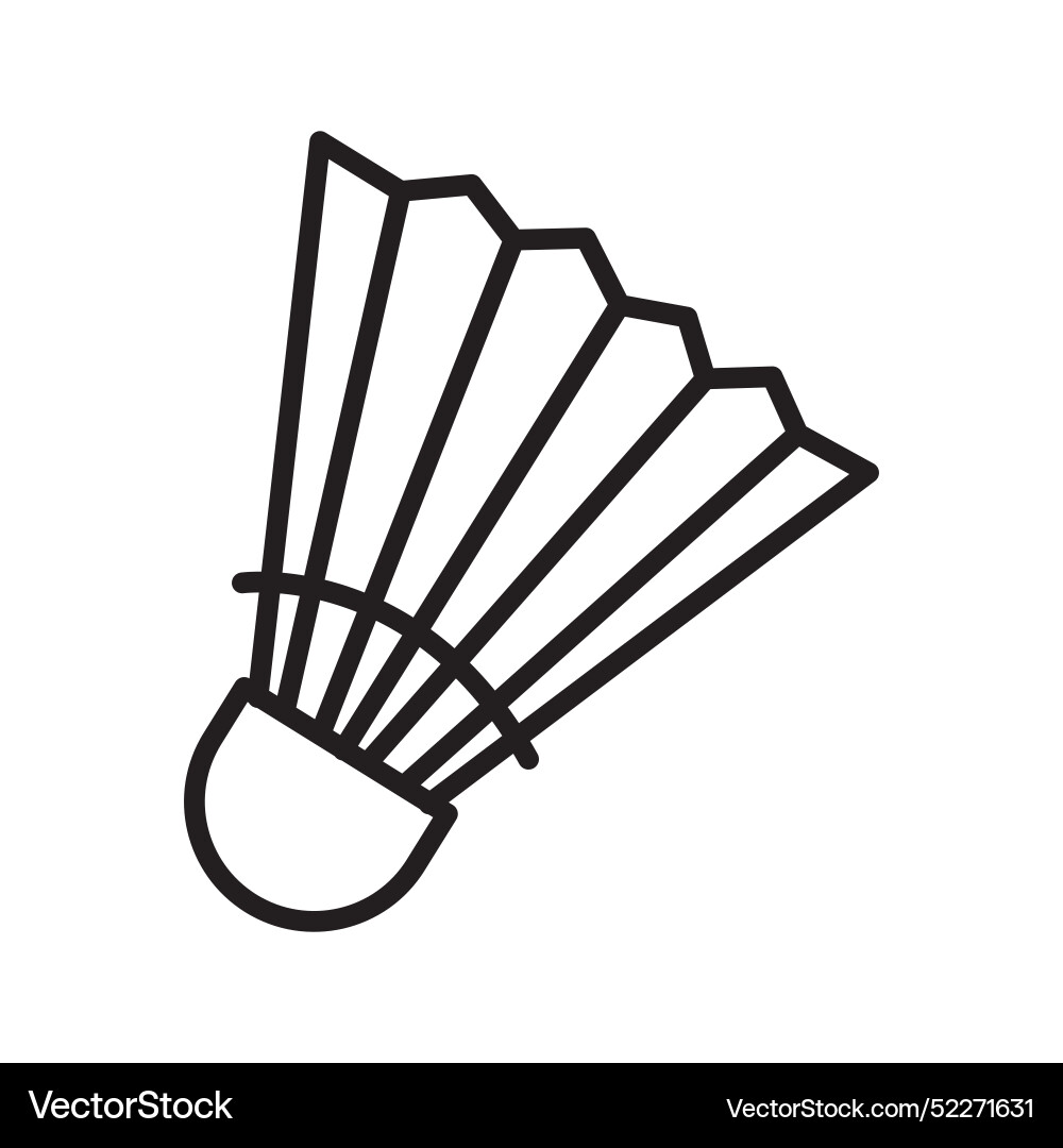 Shuttlecock icon black line art logo Royalty Free Vector