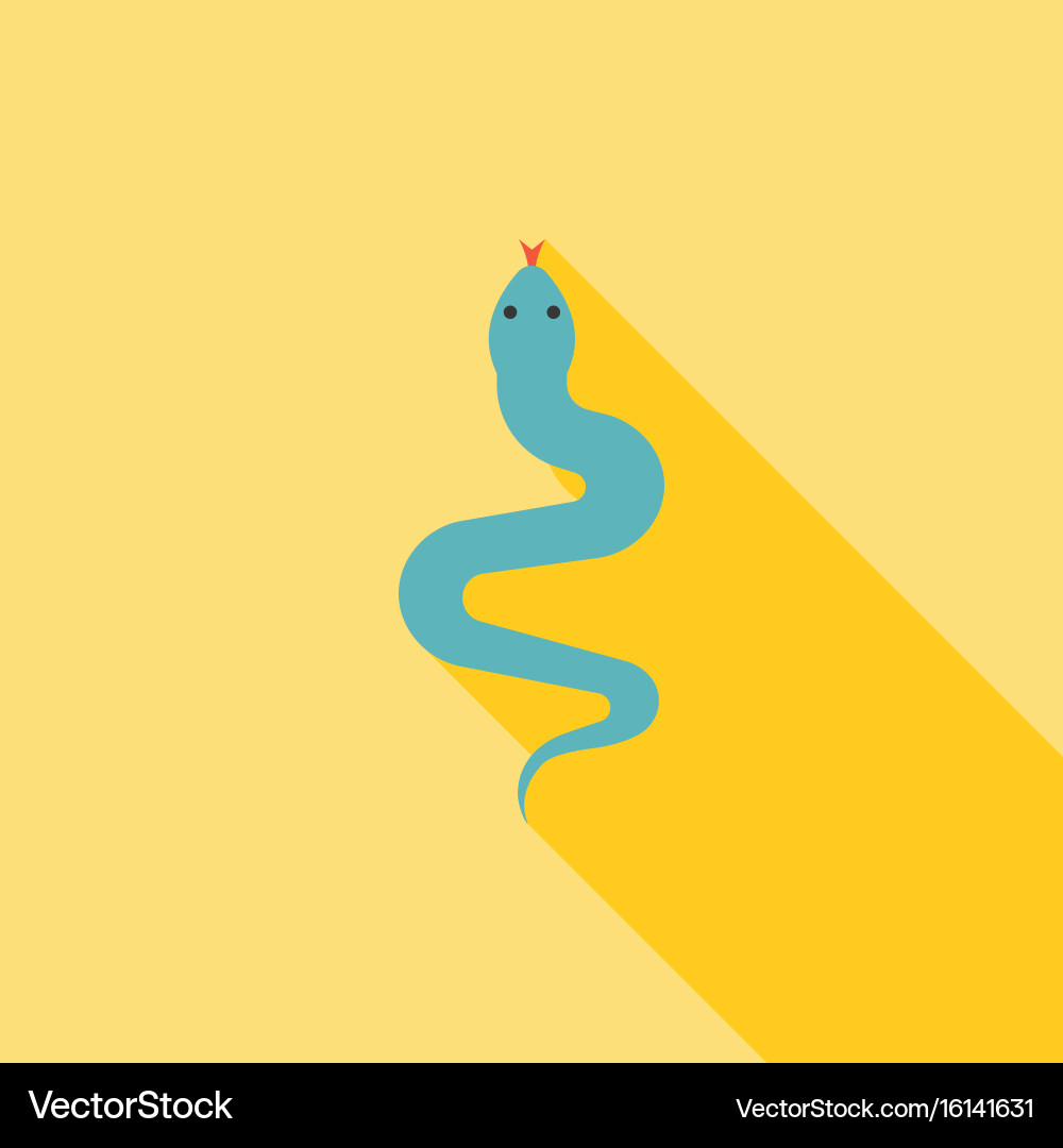Snake icon with shadow Royalty Free Vector Image