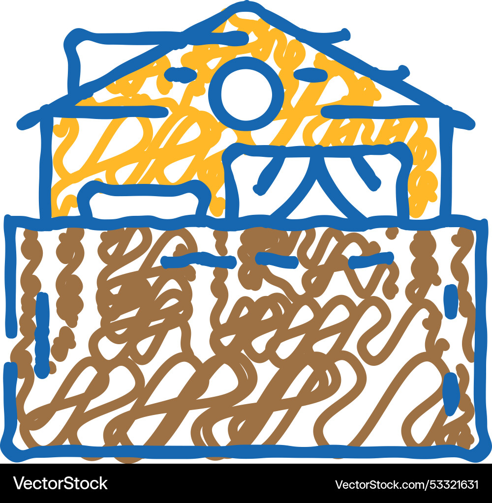 Storm flood disaster icon doodle Royalty Free Vector Image