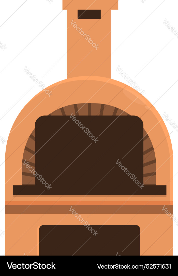 Traditional brick oven burning wood for baking Vector Image