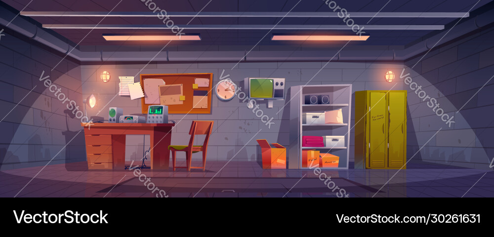 Underground bunker bomb shelter interior Vector Image