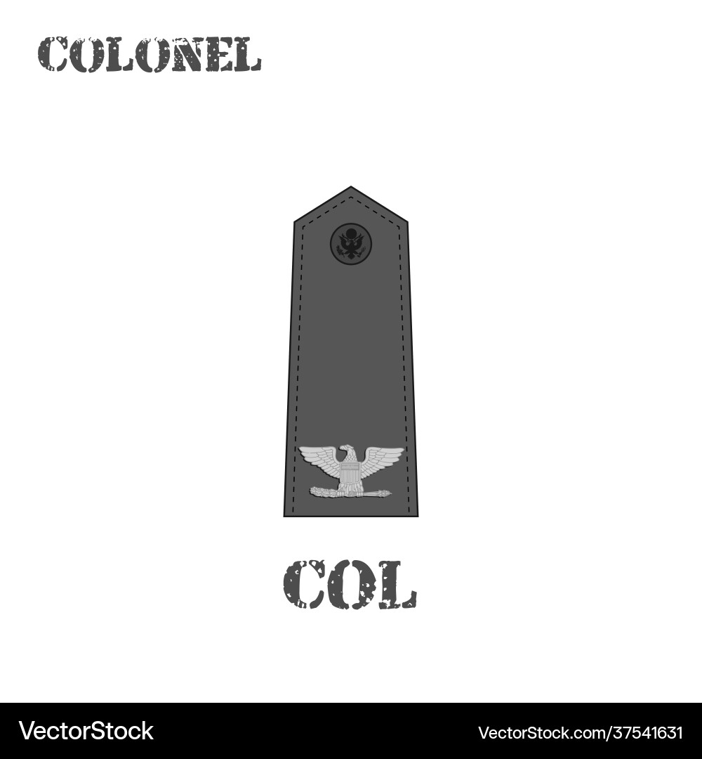 US Army Colonel Chevron Insignia Royalty Free Vector Image