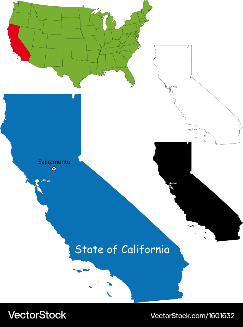 California map Royalty Free Vector Image - VectorStock