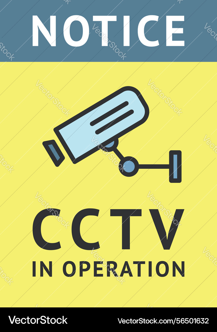 Cctv sticker video surveillance poster security Vector Image
