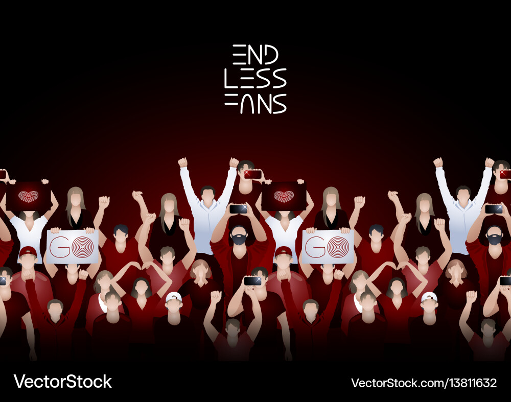 Crowd of cheering fans Royalty Free Vector Image