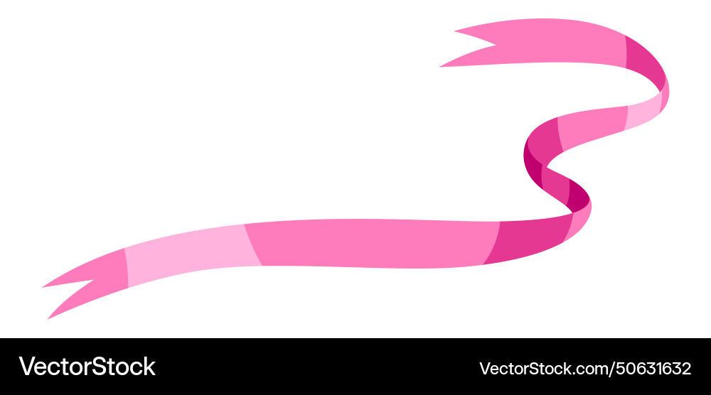 Curly pink ribbon beautiful decorative elegant Vector Image