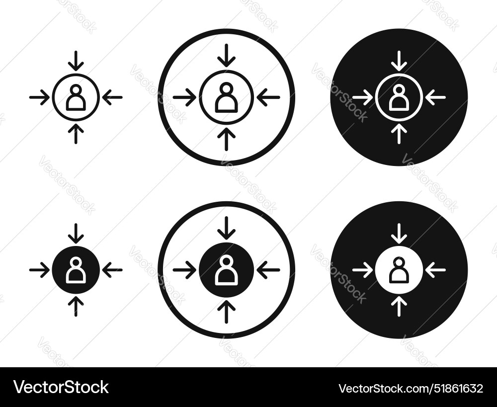 Customer centricity icon set in black and white Vector Image Customer centricity icon set in black and white Vector Image