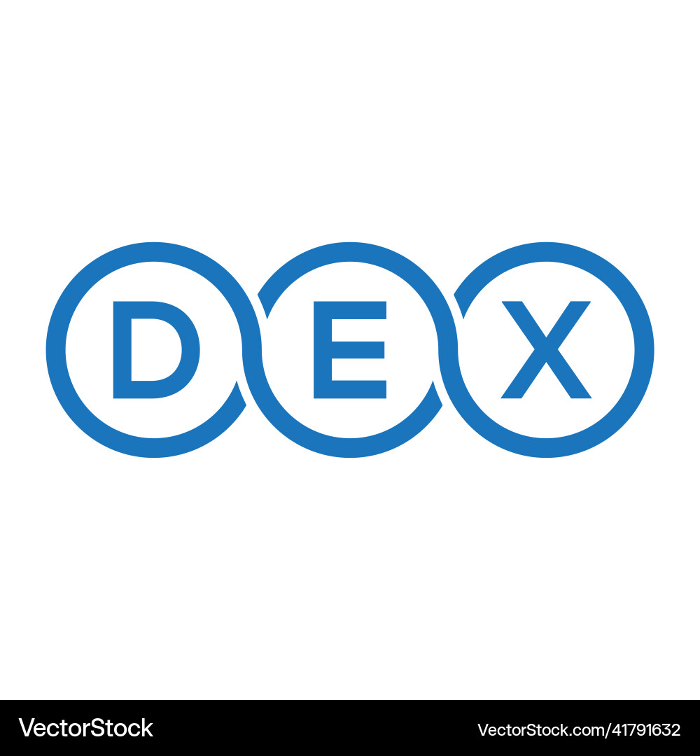 Dex letter logo design on black backgrounddex Vector Image