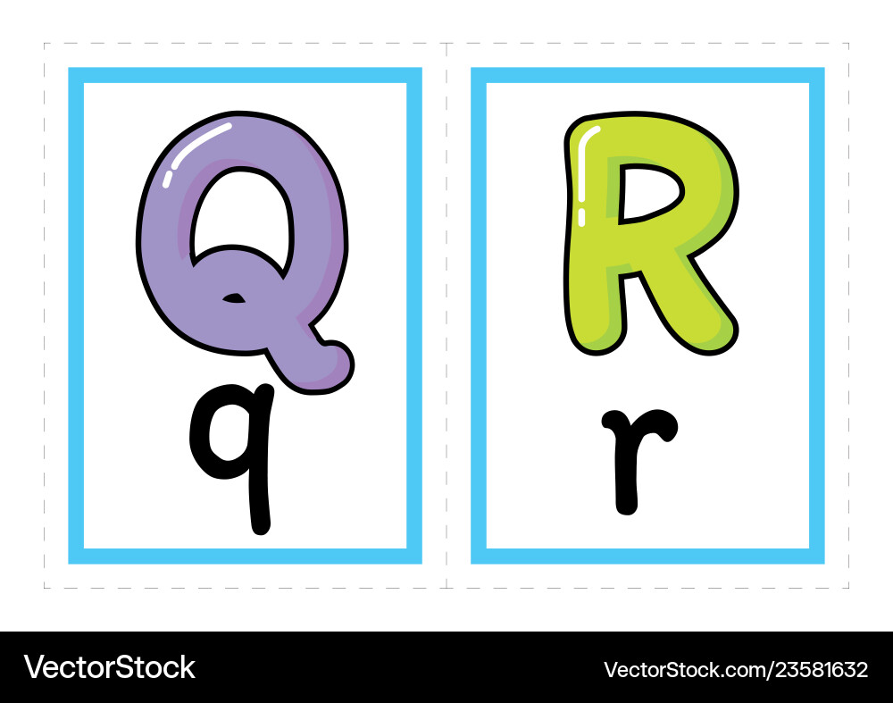 Flash card alphabet colored – Royalty-Free Vector | VectorStock