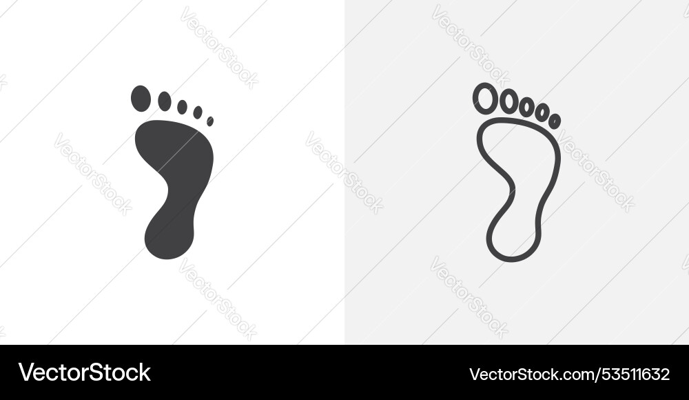 Footprintline in thin line black color flat Vector Image