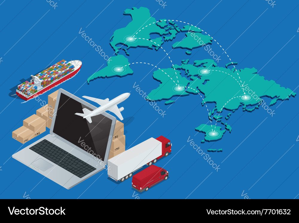 Global Logistics and Shipping Network Royalty Free Vector
