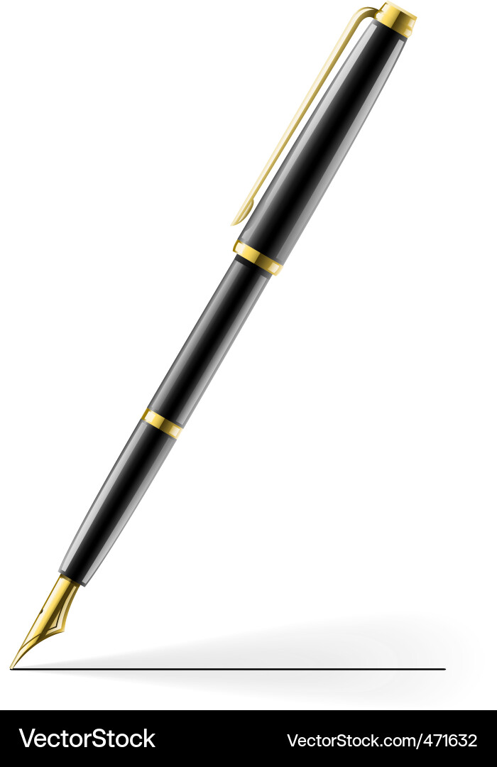 Golden pen Royalty Free Vector Image - VectorStock