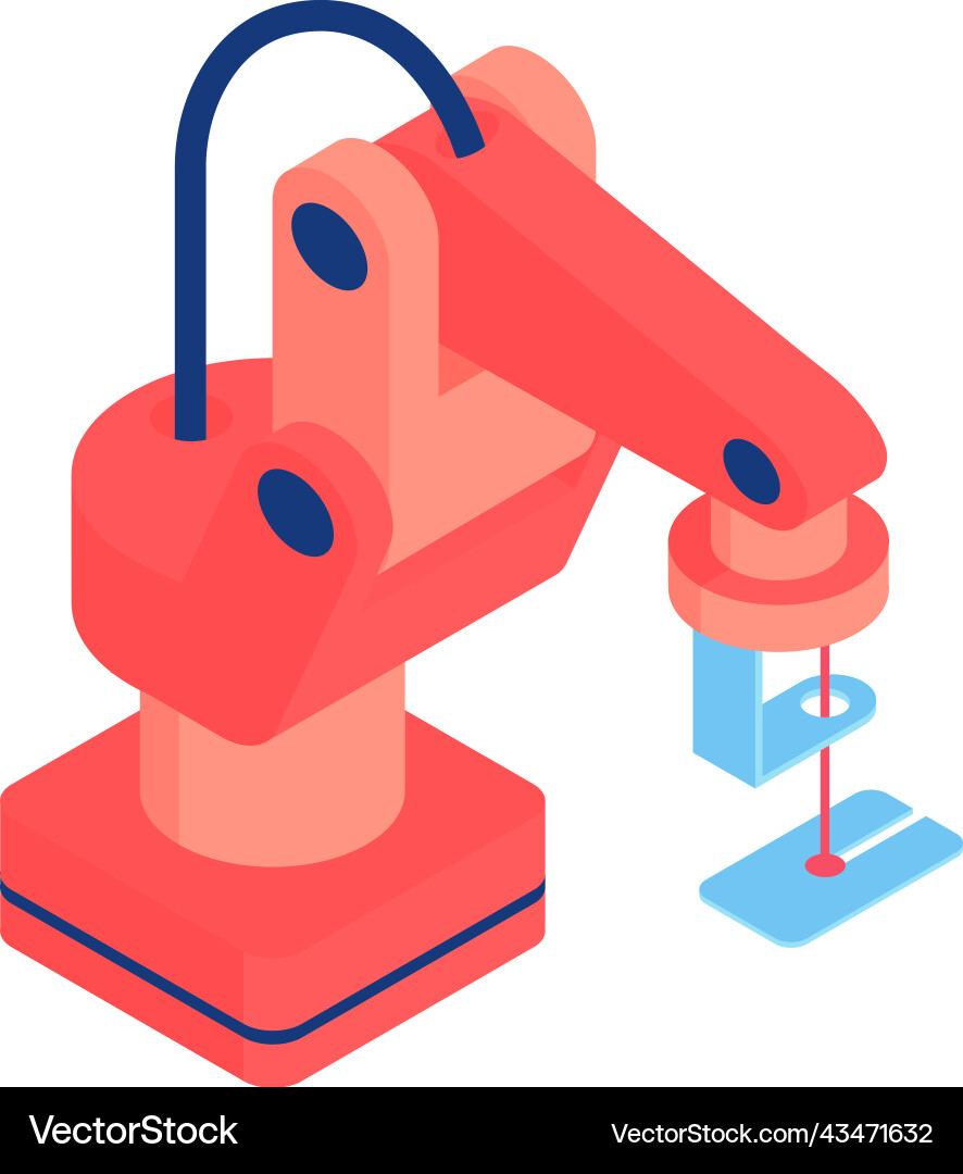 Laser cutter robot composition Royalty Free Vector Image