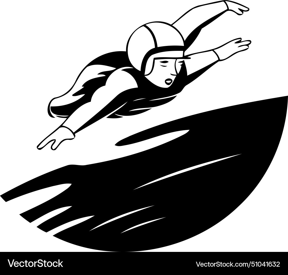 Man swimming on the wave in a flat style Vector Image