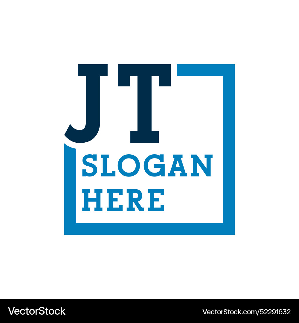 Minimal initials logo letters j and t jt initial Vector Image