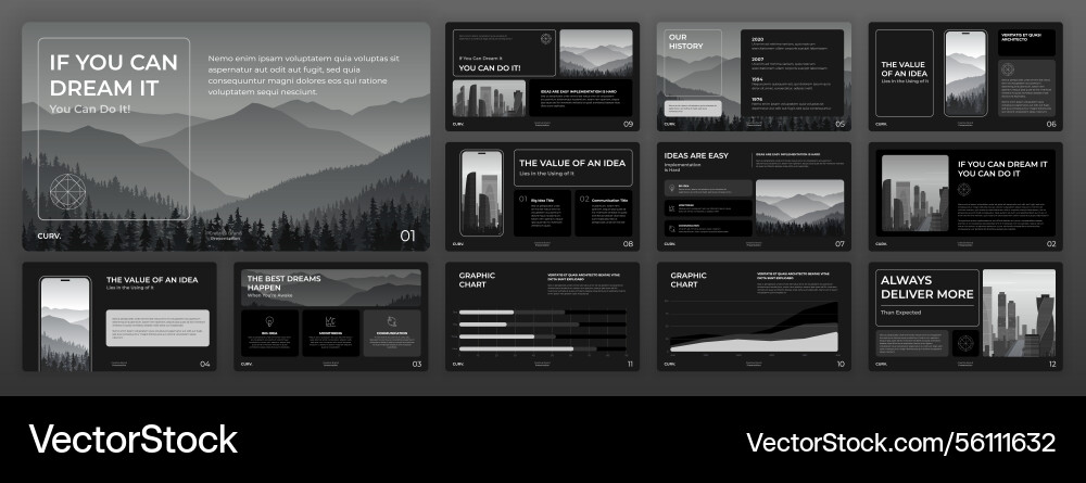 Minimalist Presentation Template – Royalty-Free Vector | VectorStock