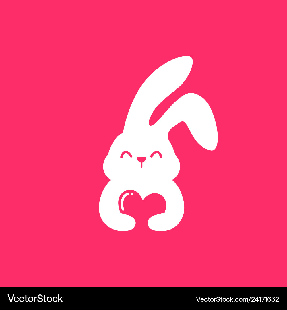 Rabbit love hare bunny cute smile hug lover Vector Image