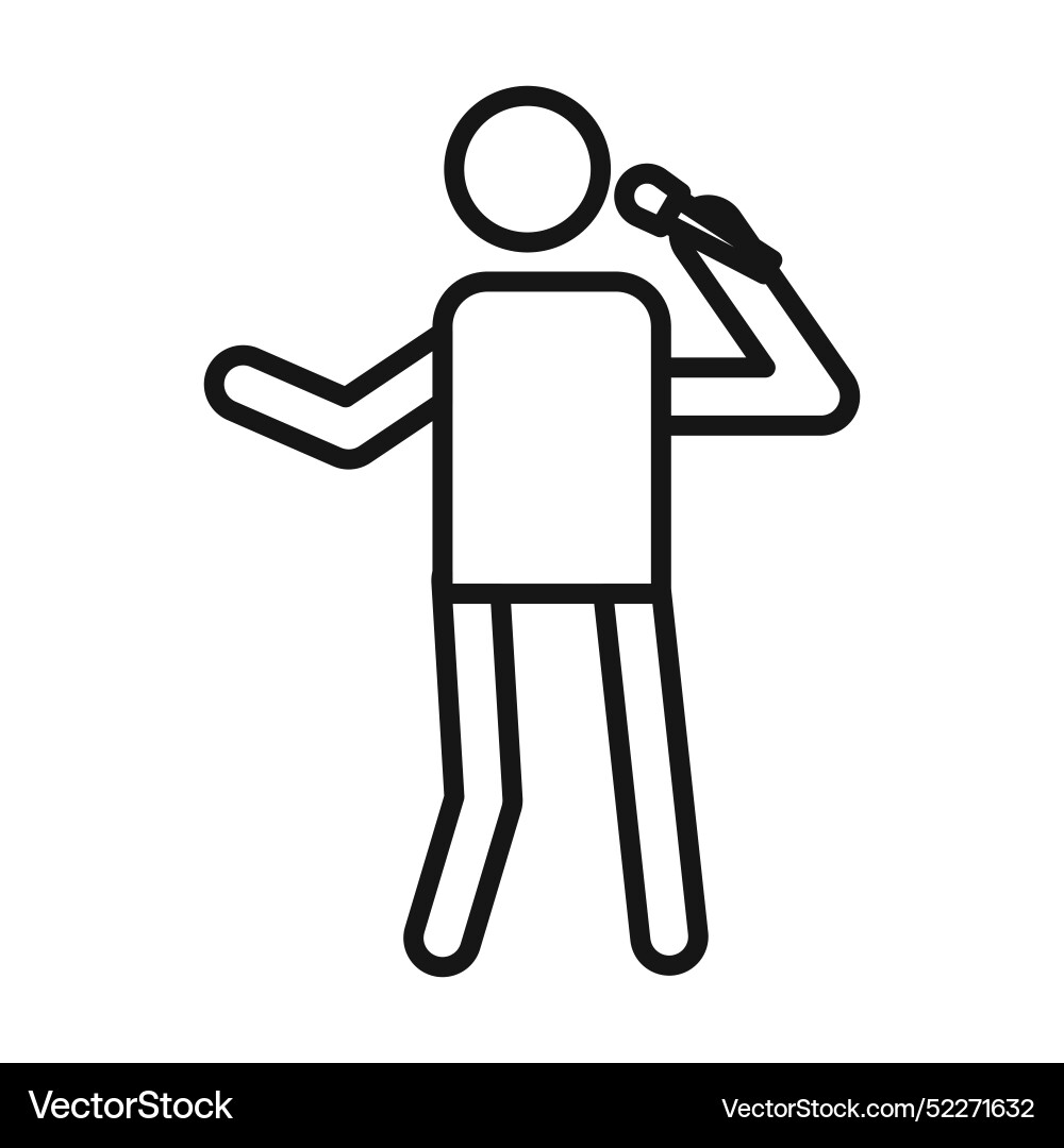 Sing icon black line art logo Royalty Free Vector Image