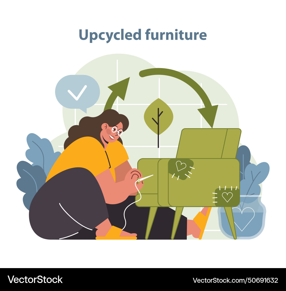 Upcycled furniture Royalty Free Vector Image - VectorStock