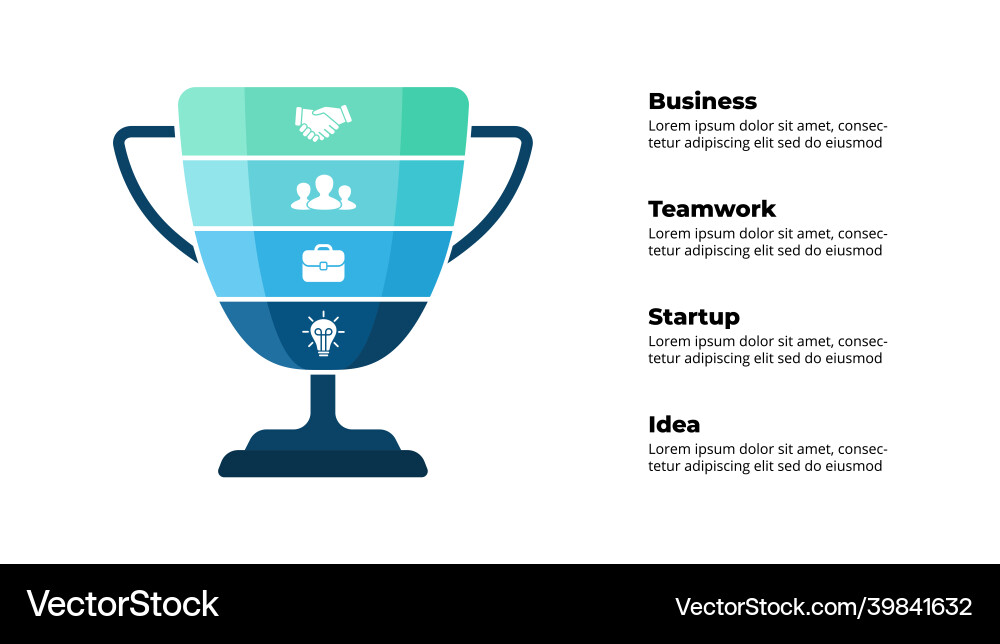 Winner cup success infographic presentation Vector Image
