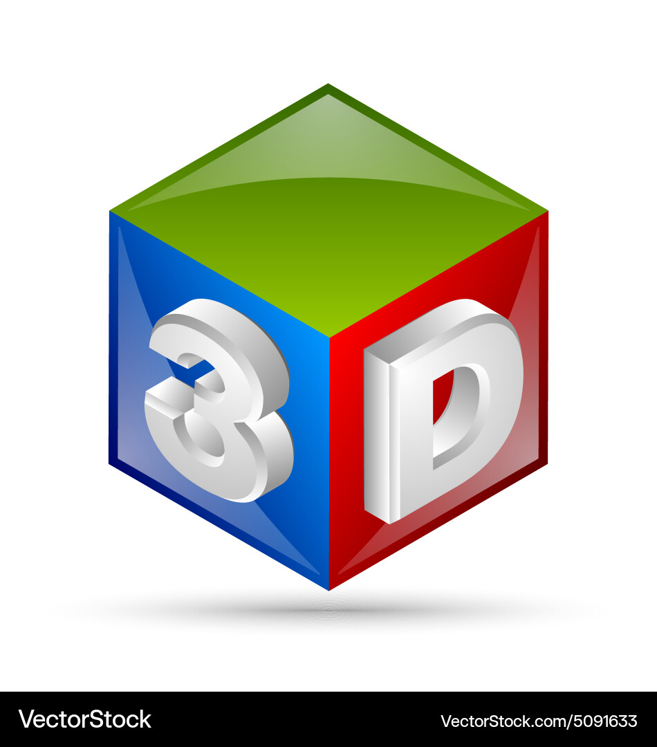 3d cube Royalty Free Vector Image - VectorStock