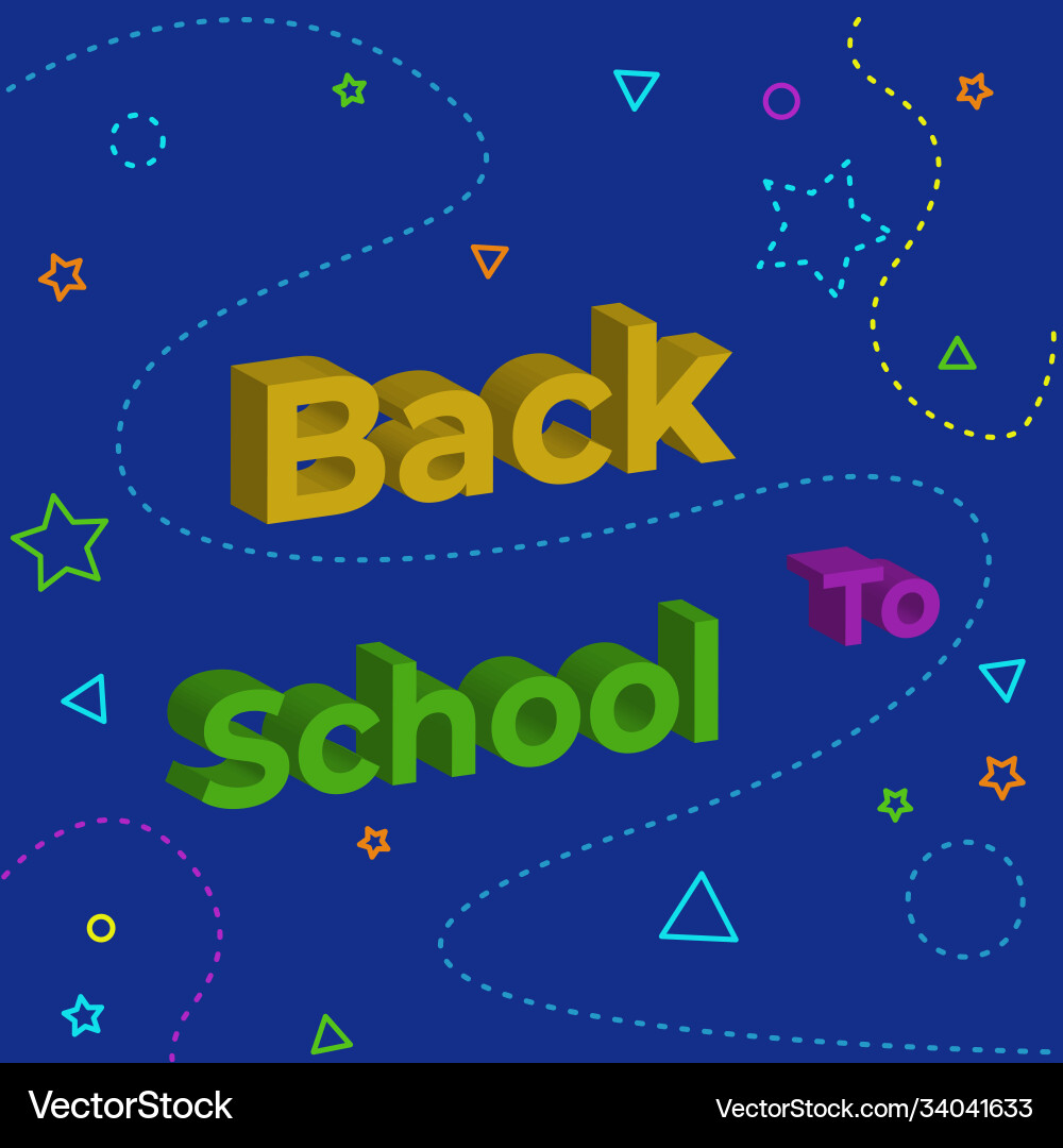 Back to School Typography Royalty Free Vector Image