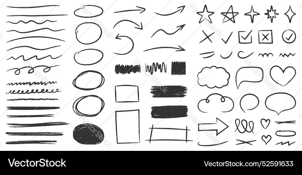 Chaotic Scribble Lines Royalty Free Vector Image