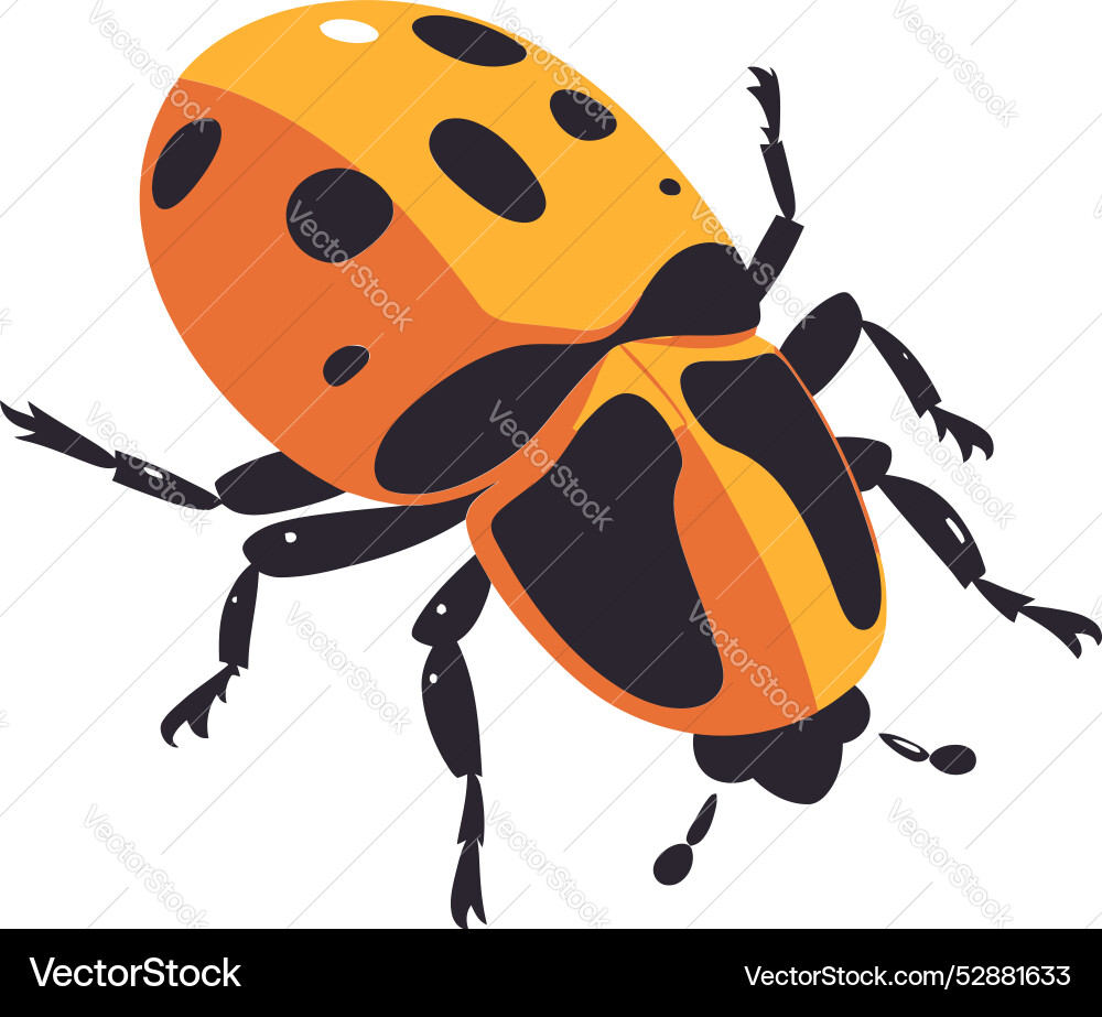 Crowned bug badge sovereign beetle icon Royalty Free Vector