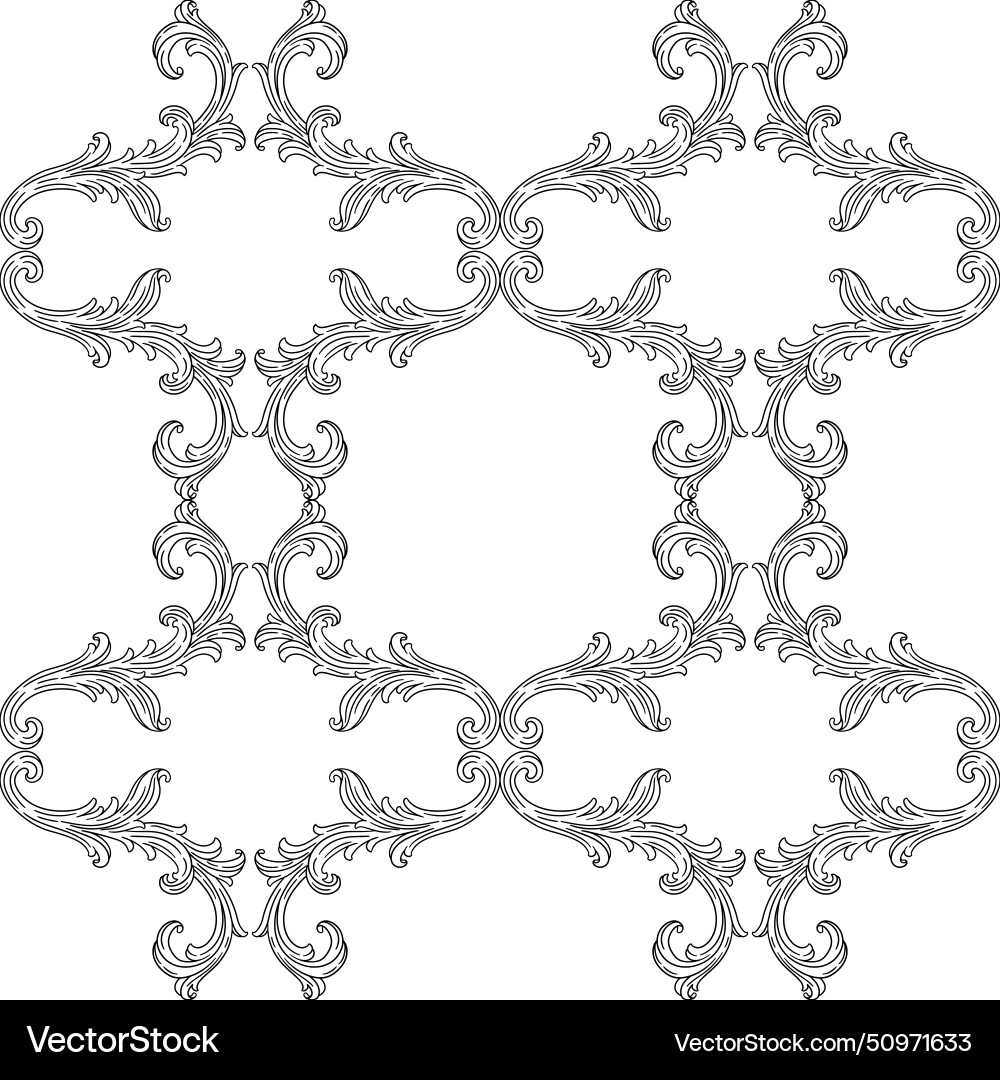 Floral pattern in baroque style decorative Vector Image