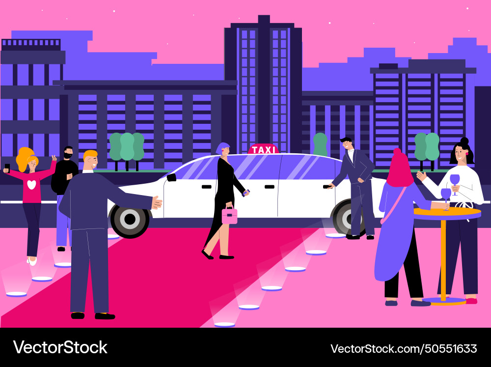 Limo vip taxi composition Royalty Free Vector Image